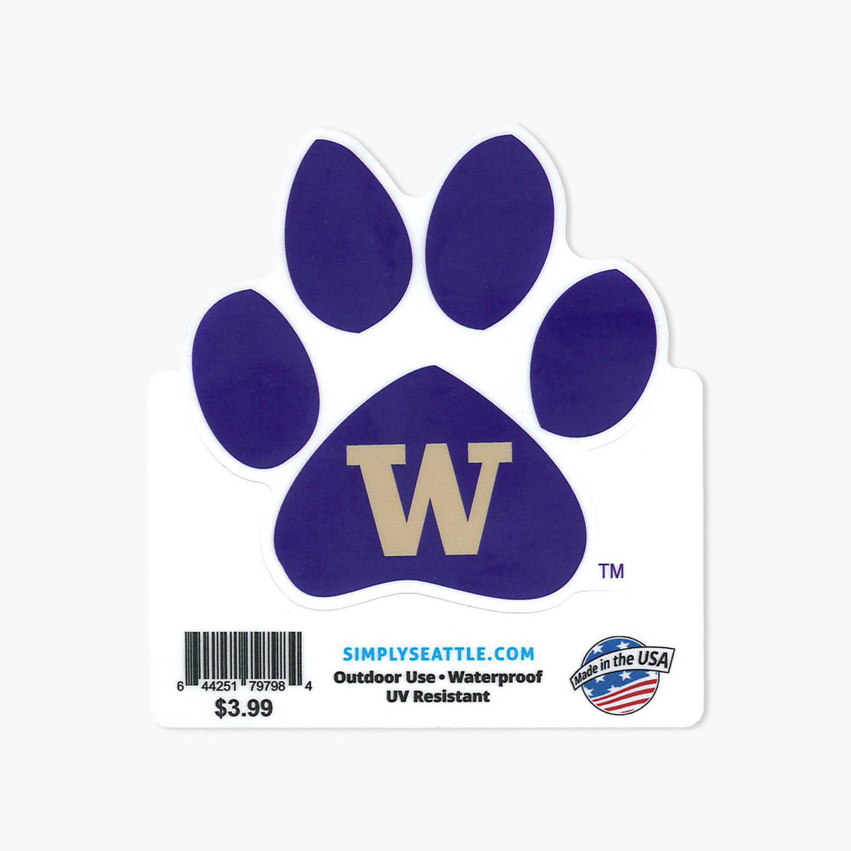 Washington Huskies Paw Print Sticker – Simply Seattle